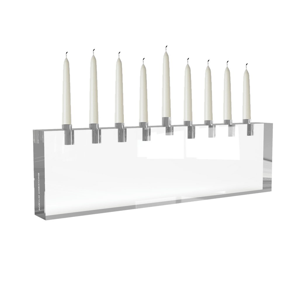 Acrylic Creations: Acrylic Menorah - Clear – Judaica Plaza