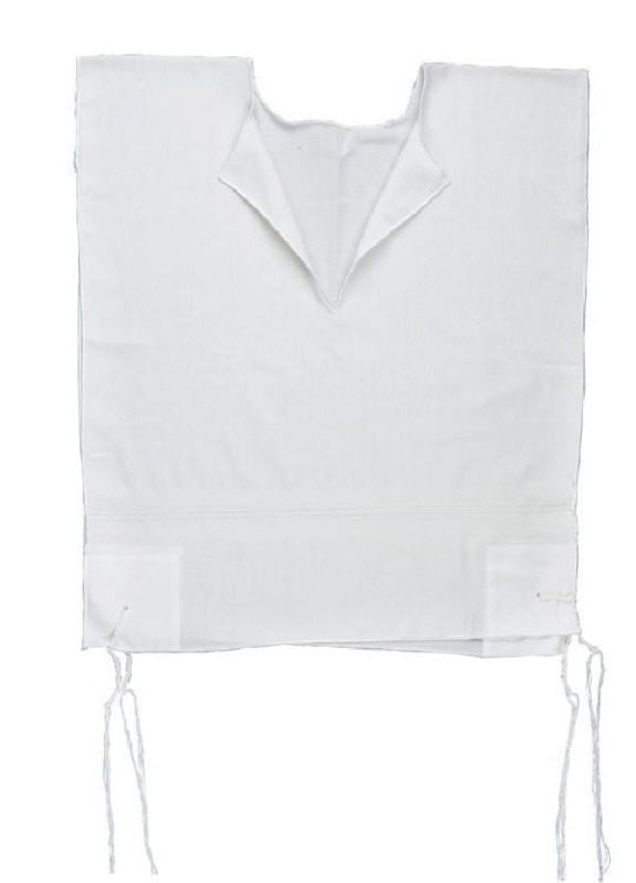 White Stripes Wool Tzitzis - Adult Size – Judaica Plaza