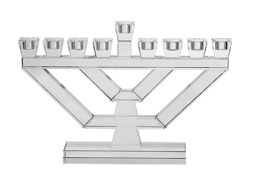 Chanukah Oil Menorah: Crystal Design - 12" – Judaica Plaza