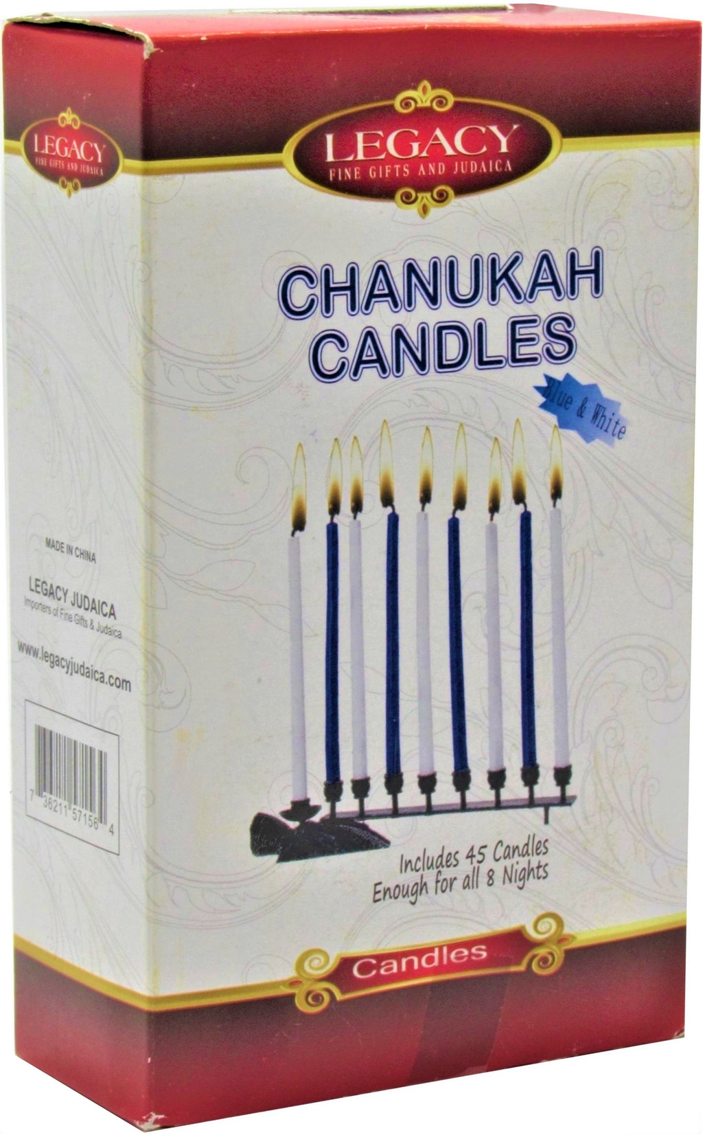 Chanukah Candles: 45 Wax Candles - Blue & White – Judaica Plaza
